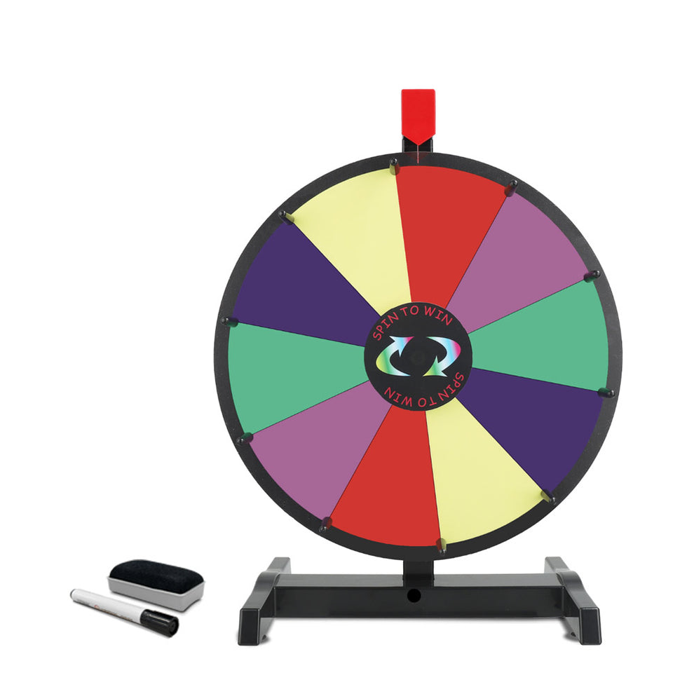 15" Tabletop Prize Wheel – 10 Slots, Durable Base, Dry Erase Spinner f ...